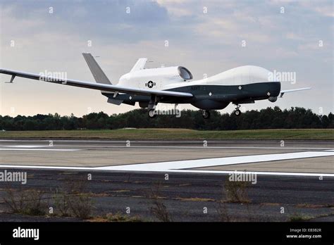A US Navy MQ 4C Triton Unmanned Aircraft System Lands At Naval Air