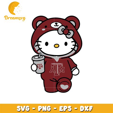 Hello Kitty Texas Aandm Svg Design Dreamsvg Store