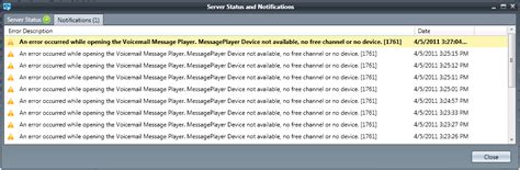 Error While Opening VM In CUCI MessagePlayer Device Not Available