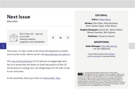 Next Issue Future Rail Issue 105 November 2023