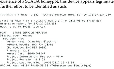 Nmap Results For The Modicon Info Nse Script Executed Against The Download Scientific Diagram