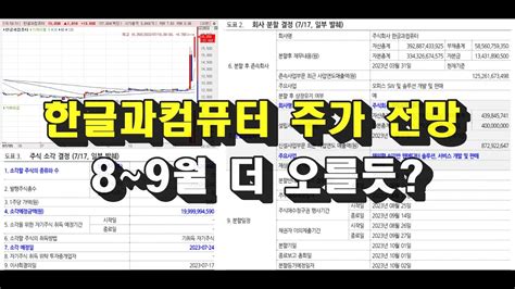 한글과컴퓨터 주가 더오를거 같은데 YouTube