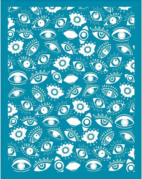 4x5 Inch Eye Theme Clay Stencils Psychedelic Eyes Silk Screen For