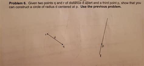 Problem Given Two Points Q And R Of Distance D Chegg
