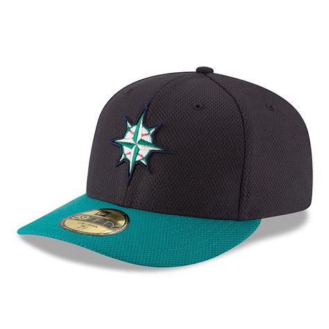 Mens Seattle Mariners New Era Navy Aqua Diamond Era Low Profile 59fifty Fitted Hat
