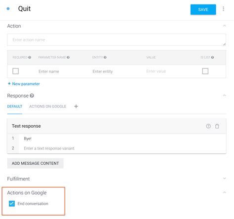 Dialogflow Es How To End The Conversation With Apiai Stack Overflow