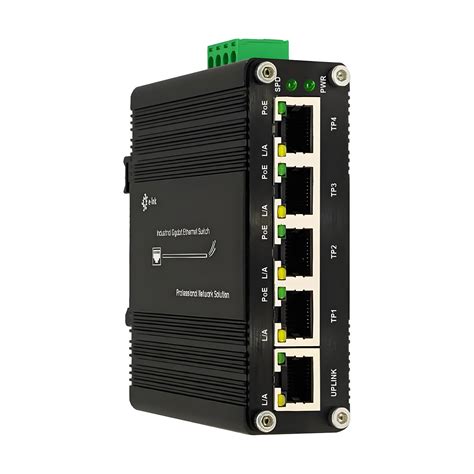Industrial Passive 24v 5 Ports Poe Switch Gigabit Rj45 Din Rail 10 100 1000mbps Ethernet Switch
