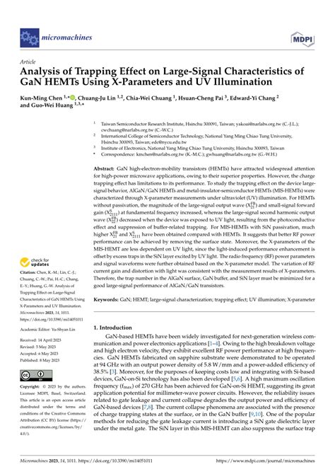 Pdf Analysis Of Trapping Effect On Large Signal Characteristics Of