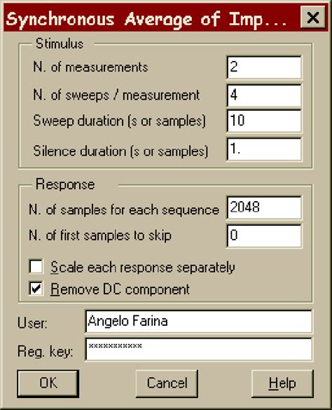 Users Interface Of The Synchronous Average Plug In Download