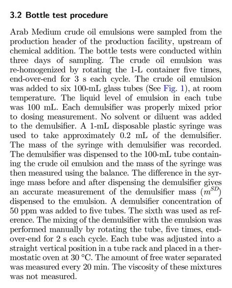 Demulsifier Trial R Chemistry