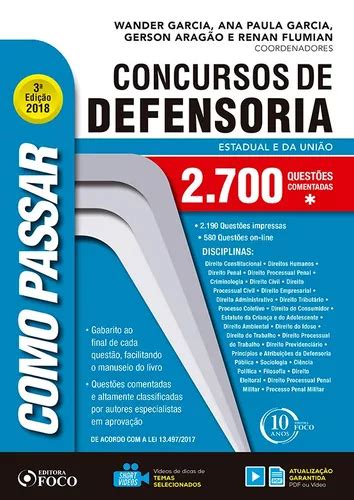 Como Passar Em Concursos Da Defensoria 2700 Questões Comentadas 3ª