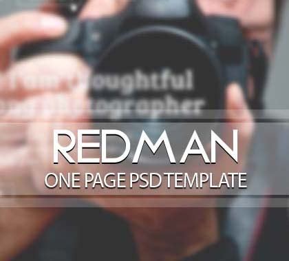 Redman One Page Psd Template Web Design Free Fonts Photoshop WordPress Themes Logos