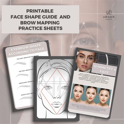 Eyebrow Mapping Practice Sheets Face Shape Guide Printables Ph