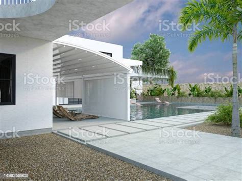 현대 Pergola Sunroom 시스템 야외 생활 3d 렌더링 0명에 대한 스톡 사진 및 기타 이미지 0명 3차원 형태