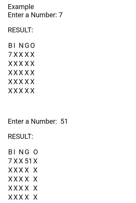 Solved Bingo Result Create A Java Program That Will Ask The