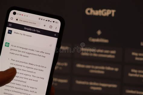 screen of chatgpt ai or artificial intelligence chatbot developed by openai editorial image