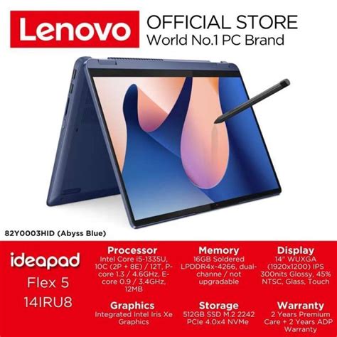 Promo Lenovo Ideapad Flex Iru Touch Wuxga Core I Gen Gb Gbssd Hid Abyss Diskon