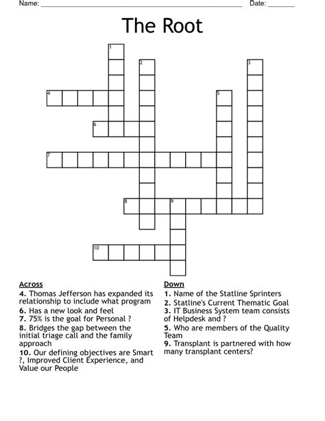 The Root Crossword Wordmint