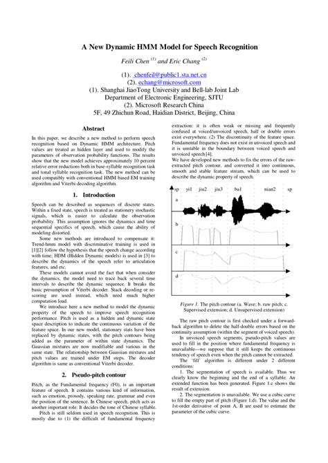 pdf a new dynamic hmm model for speech recognition