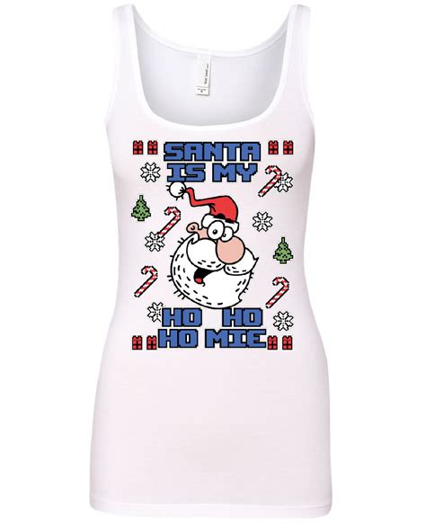 Santa Is My Ho Ho Homie Womens Tank Top Fun Ugly Sweater Merry