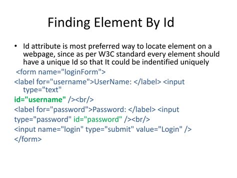 Locators In Selenium Bnt 09 Ppt