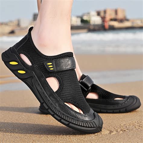 Men Mesh Casual Breathable Lightweight Closed Toe Non Slip Soft Outdoor
