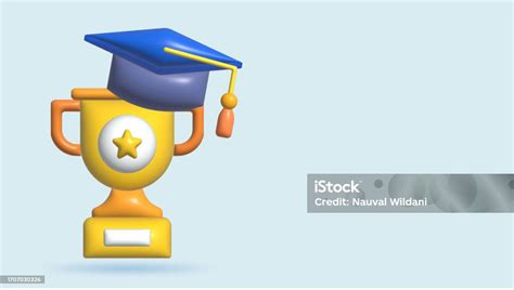3d 골드 트로피 졸업장 및 졸업 모자 그림입니다 황금 컵과 교육 모자를 렌더링합니다 개념에 대한 스톡 벡터 아트 및 기타 이미지 개념 개념과 주제 공부 Istock