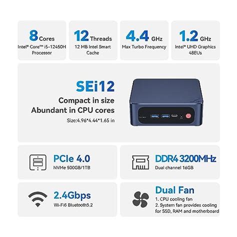 Beelink Intel Th Mini PC SEI Core I Mini Computers I H Turbo Ghz C T Intel
