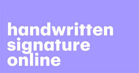 How To Create A Handwritten Signature Online With Free Handwriting