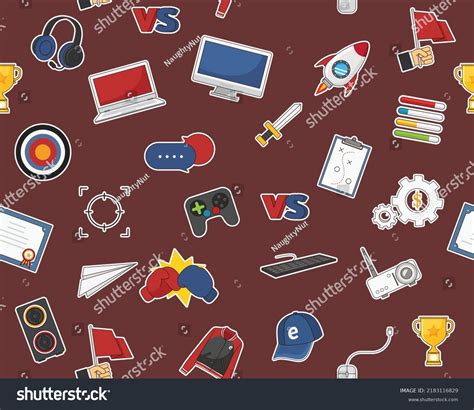 Vector Flat Seamless Texture Pattern Esports Stock Vector Royalty Free 2183116829 Shutterstock