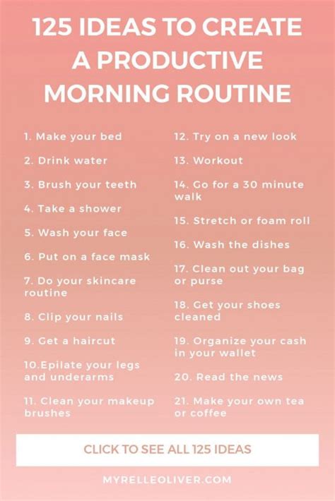 125 Ideas To Create A Productive Morning Routine Here Are Tips And