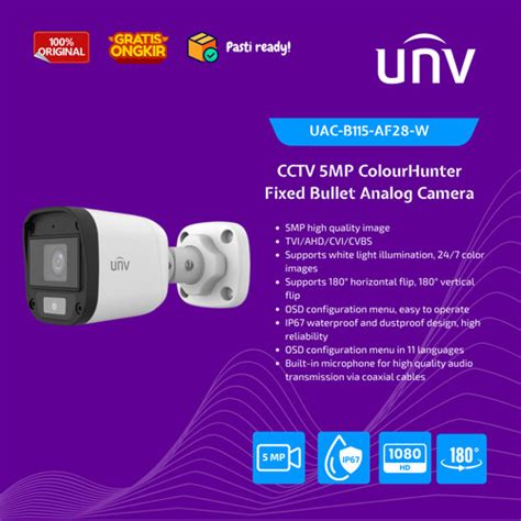 Promo UNV UAC B AF W UNIVIEW CCTV MP ColourHunter Fixed Bullet Analog Camera Jakarta