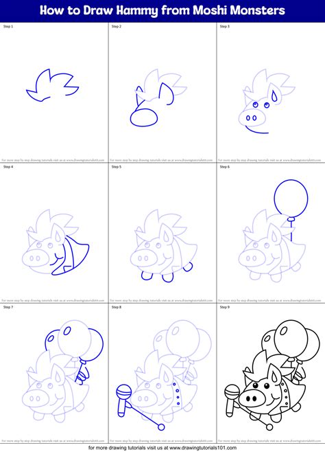 How To Draw Hammy From Moshi Monsters Moshi Monsters Step By Step DrawingTutorials101 Com