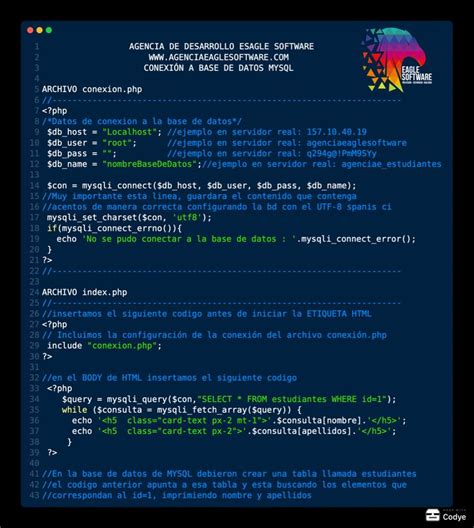 Conexión A Base De Datos Mysql En Php Base De Datos Datos Base