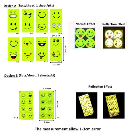 Smiley Face Reflection Sticker Smiley Face Safety Reflection Sticker