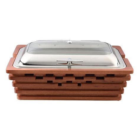 Bon Chef 20321 Sequoia 9 5 Qt Rectangular Chafer With Glass Cover 120v