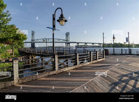 Cape Fear Memorial Bridge And Downtown River Walk Wilmington North