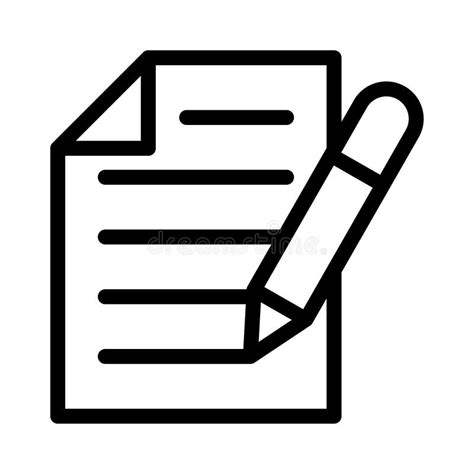 Write Document Vector Thin Line Icon Stock Vector Illustration Of