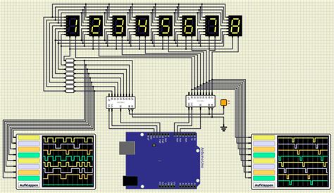 arduino 8x 7segment with 2x 74hc595