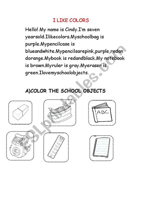 Color Esl Worksheet By Filismufi