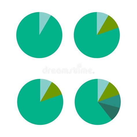 Vector Pie Charts Data Visualization Colorful Segments Statistical