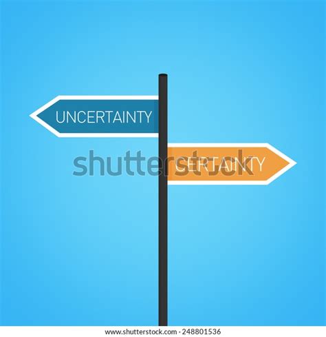 Uncertainty Vs Certainty Choice Road Sign Stock Illustration 248801536