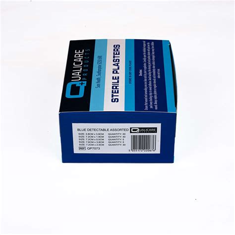 Qualicare Sterile Blue Catering Detectable Plasters 5 Assorted Sizes Box Of 100 Industracare