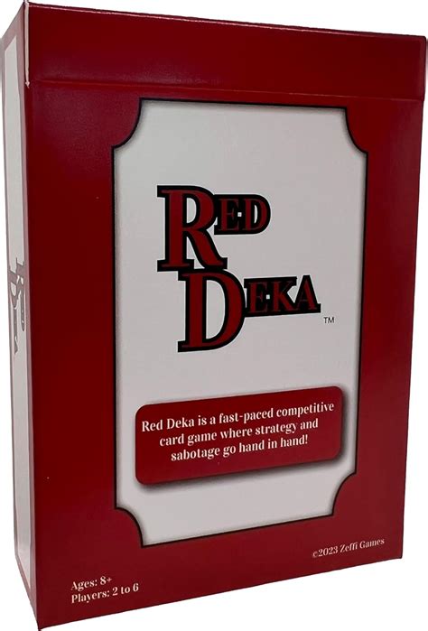 Zeffi Games Red Deka Card Game Sabotage Is The Strategy