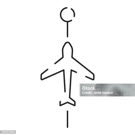 공항 노선 아이콘과 기호 비행기 교통 기호 개체 여름 여행 또는 운송 및 비행 비행기 공항에 대한 스톡 벡터 아트 및 기타
