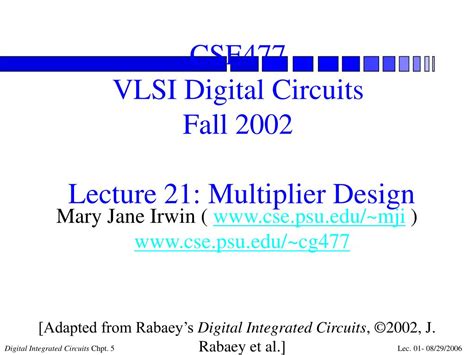 Ppt Cse477 Vlsi Digital Circuits Fall 2002 Lecture 21 Multiplier