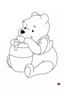 Coloriage Winnie l ourson à imprimer Winnie lourson et son pot de miel