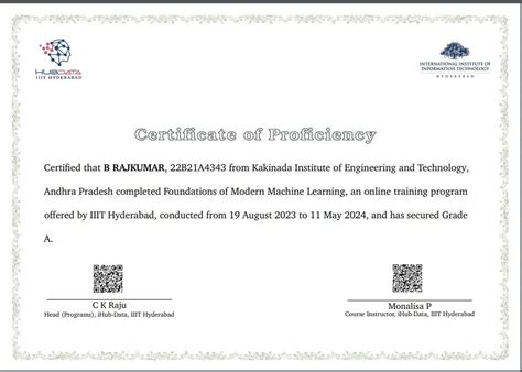 Rajkumar Bonigala On Linkedin Machinelearning Certificate Ai