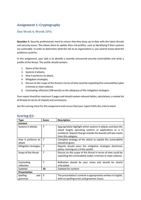 Assignment Assignment Cryptography Due Week Worth