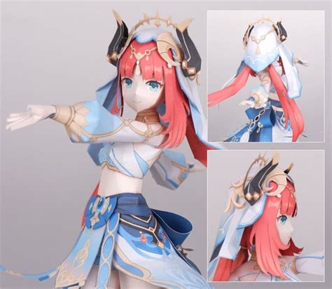 Genshin Nilou Paimon Kelly Papercraft Paper Craft Paper Sculpture Low